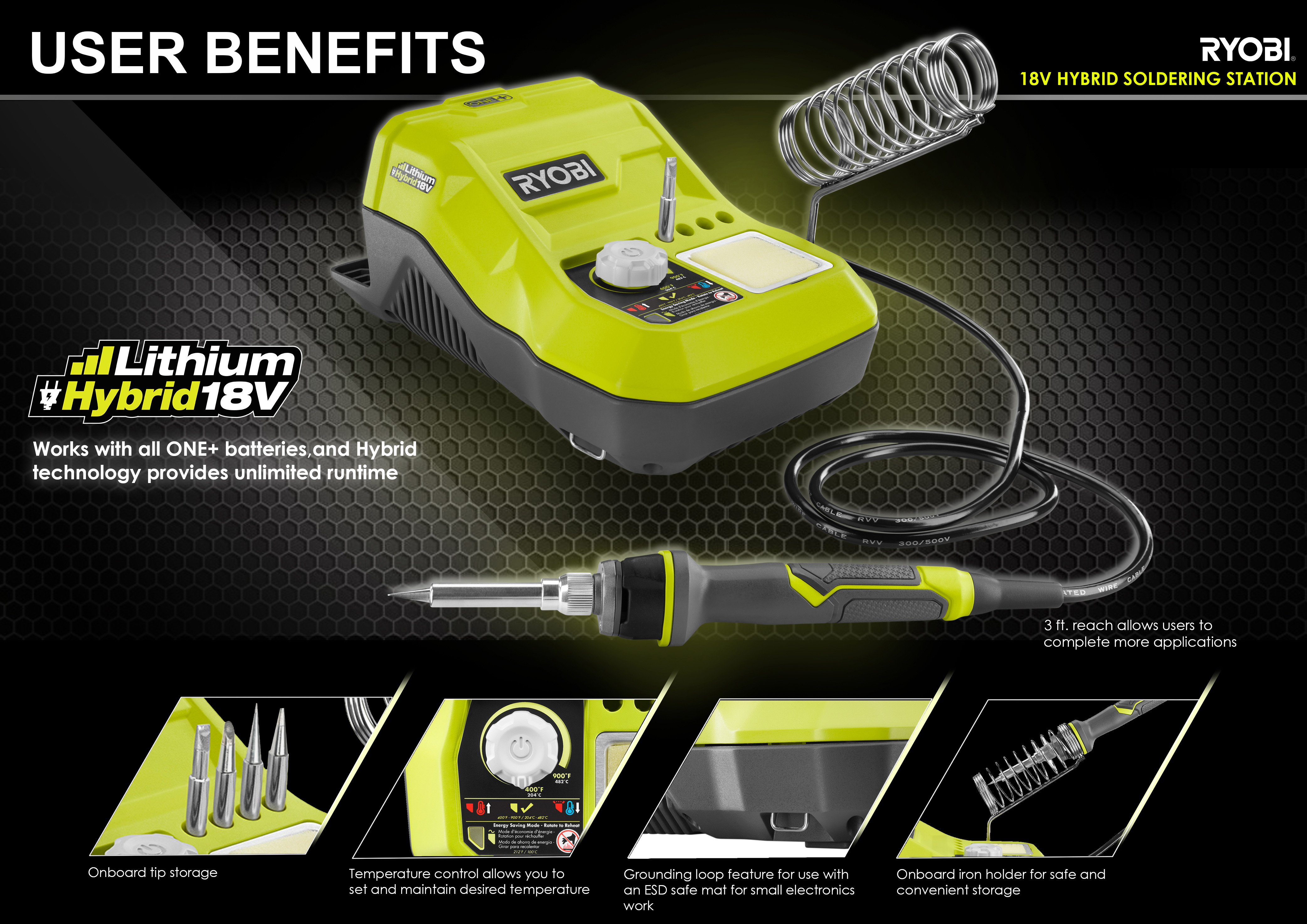 RYOBI Hybrid Soldering Iron Station - Good Design