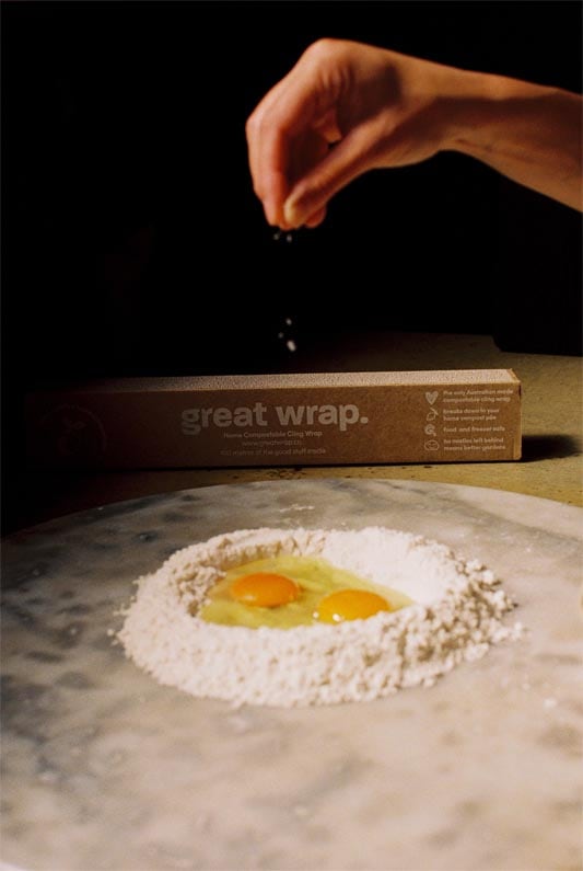 Great Wrap - Food waste in, compostable cling wrap out - Good Design