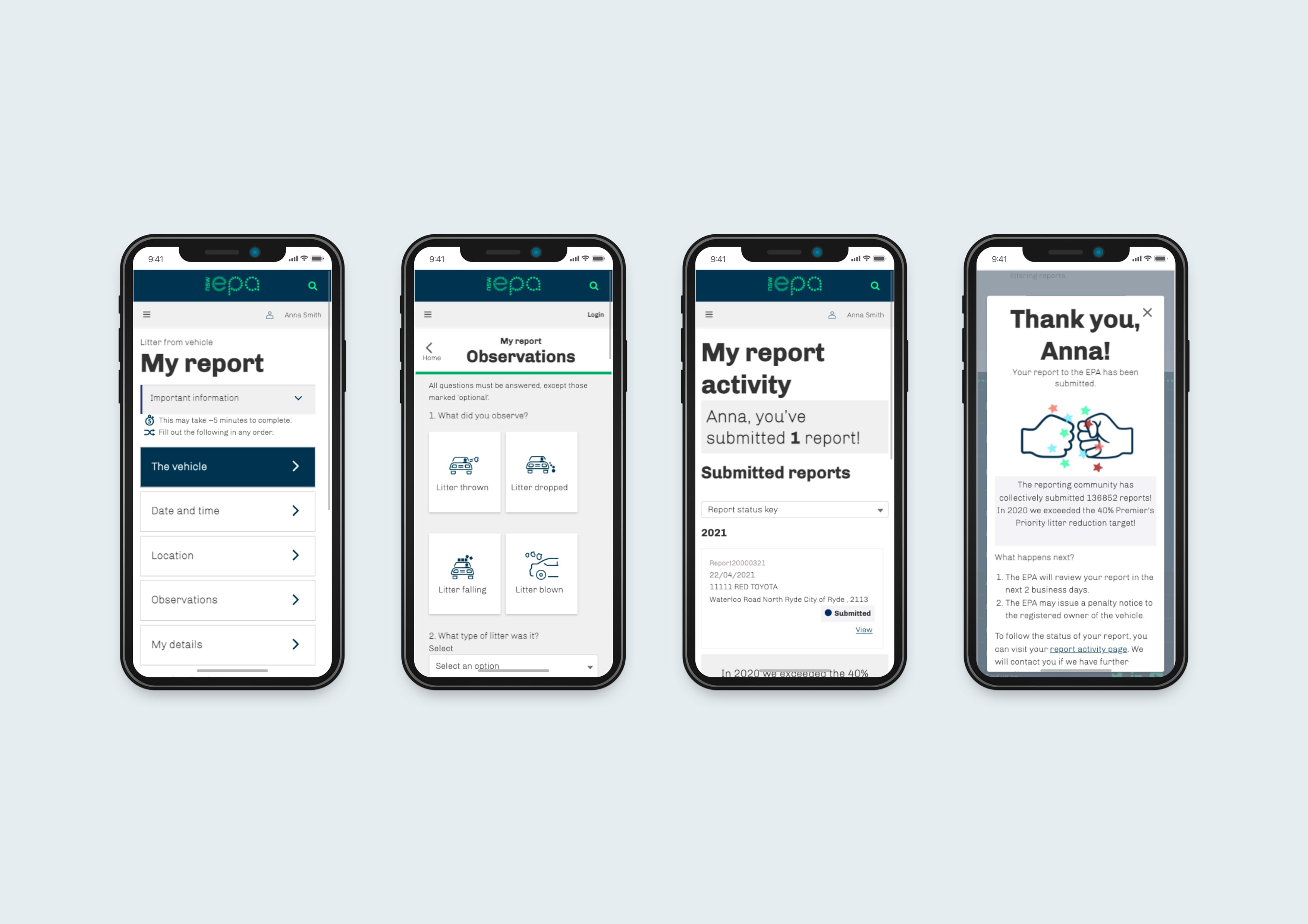 EPA 'Report A Tosser' Digital Experience - Good Design